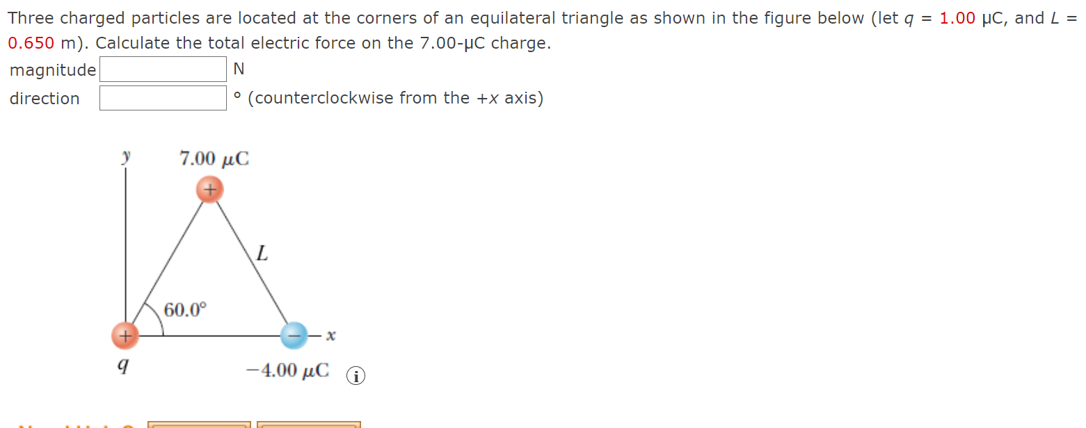 Solved Three charged particles are located at the corners of | Chegg.com