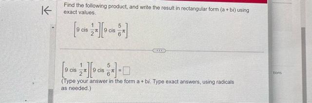 Solved Find the following product, and write the result in | Chegg.com