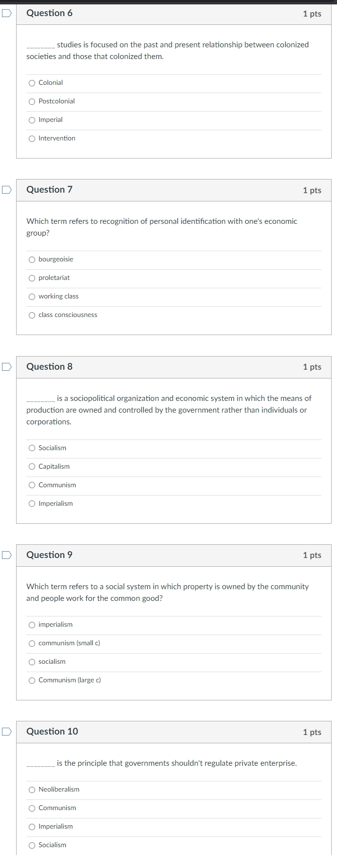 Solved Question 6 1 pts studies is focused on the past and | Chegg.com