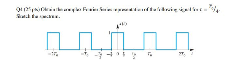 Solved Q4 (25 pts) ﻿Obtain the complex Fourier Series | Chegg.com