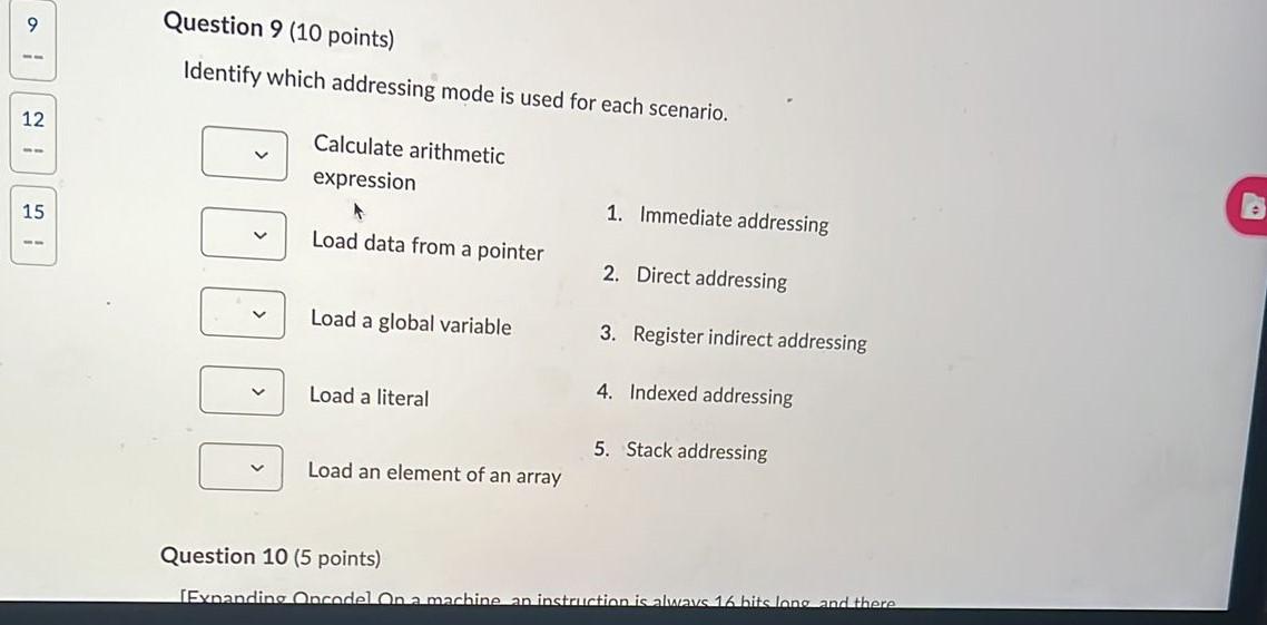 Solved Identify which addressing mode is used for each | Chegg.com