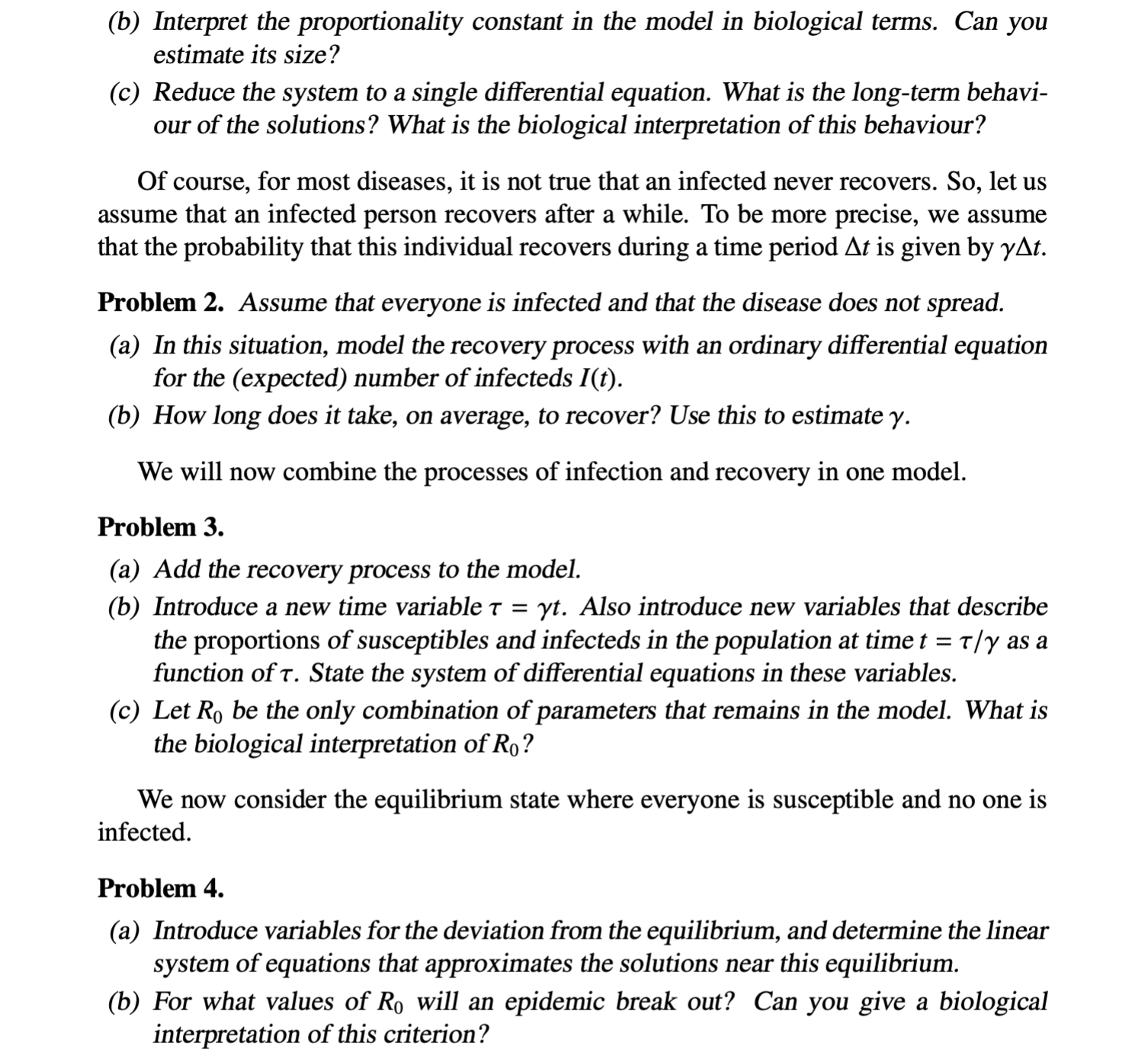 Solved 2 Susceptible or infected We begin by looking at a | Chegg.com