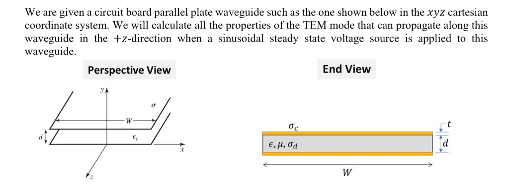 We are given a circuit board parallel plate waveguide | Chegg.com