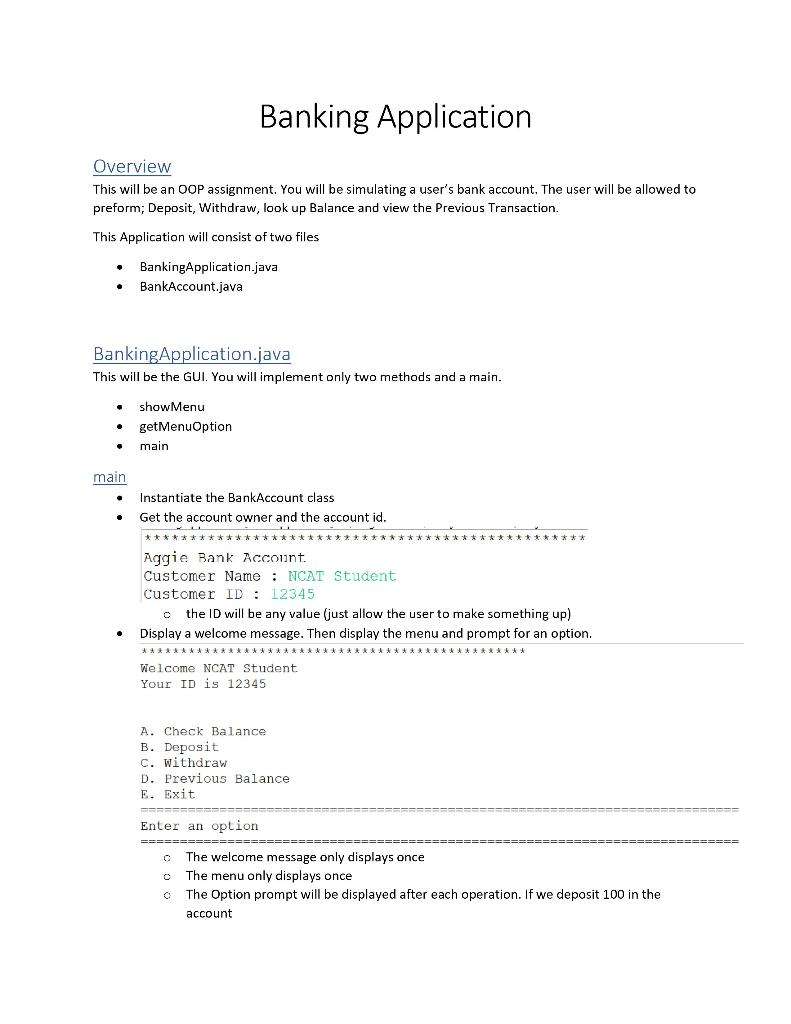 Solved Overview This will be an OOP assignment. You will be | Chegg.com
