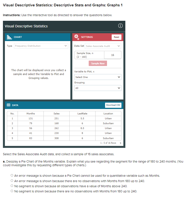 Solved Visual Descriptive Statistics: Descriptive Stats and | Chegg.com