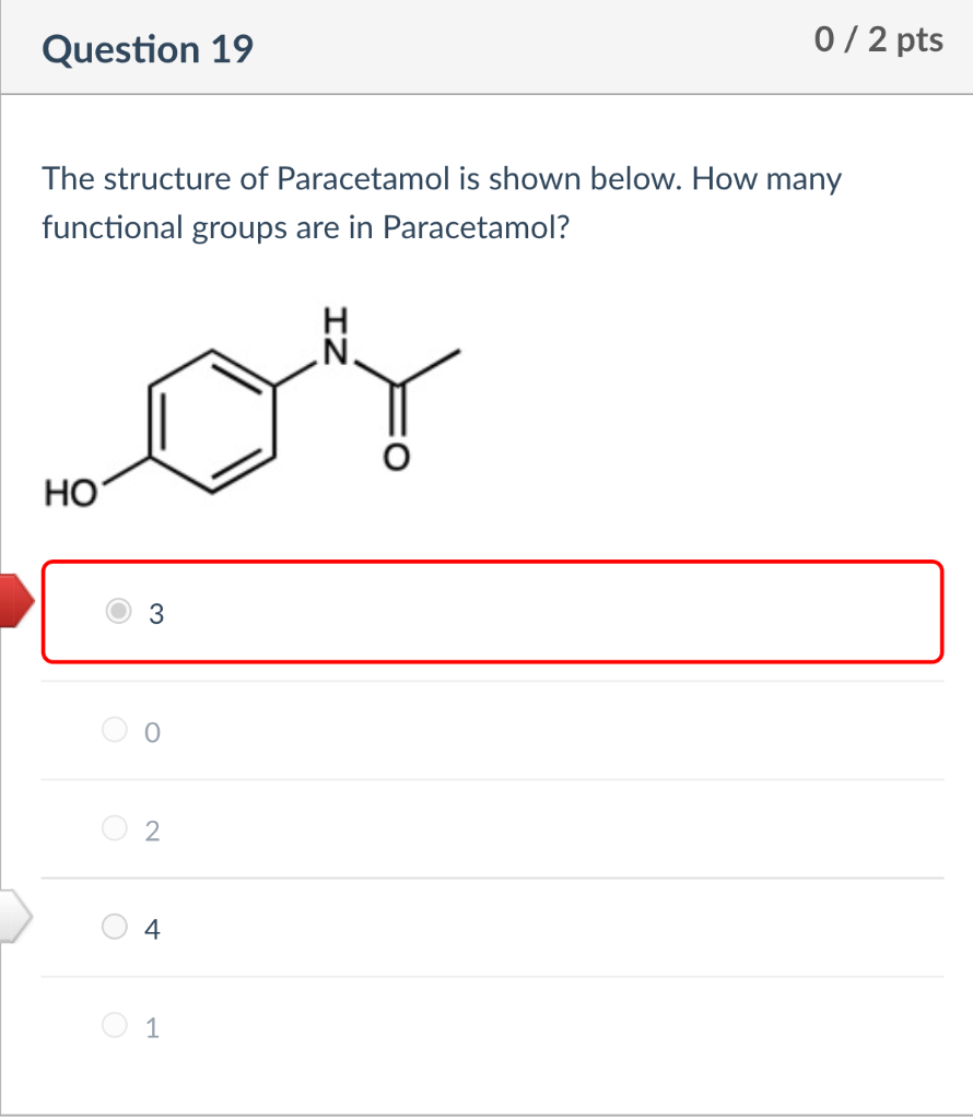 Paracetamol Structure Functional Groups
