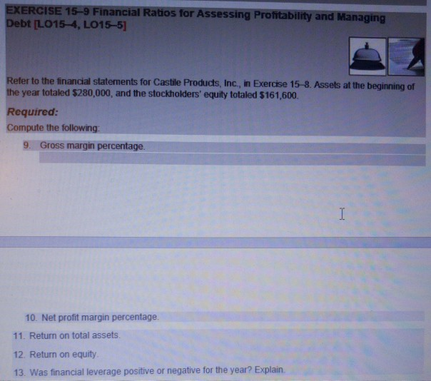 Solved EXERCISE 15-8 Selected Financial Ratios [LO15-2, | Chegg.com