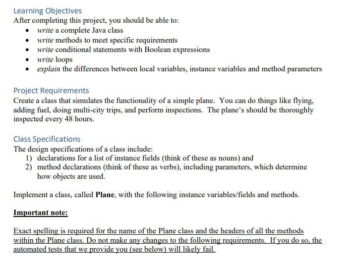 Solved Learning Objectives After completing this project, | Chegg.com