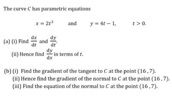 Solved The curve C has parametric equations x=2t^2 and | Chegg.com
