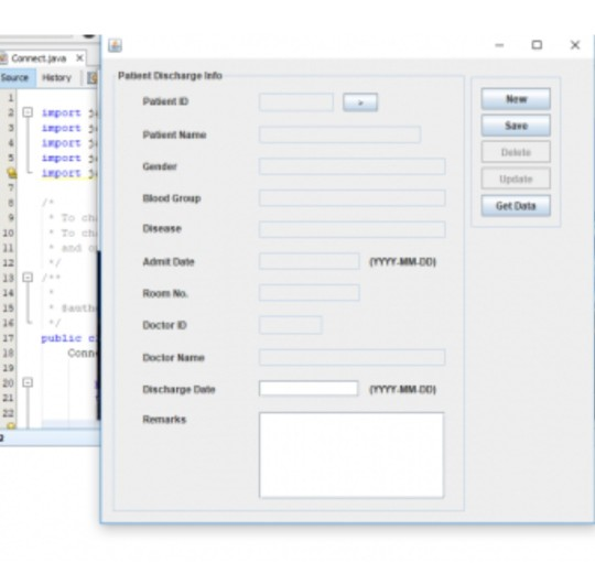 Writhe thuis code in gui java interface Hospital | Chegg.com