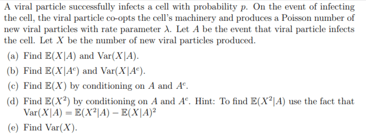 Solved A viral particle successfully infects a cell with | Chegg.com