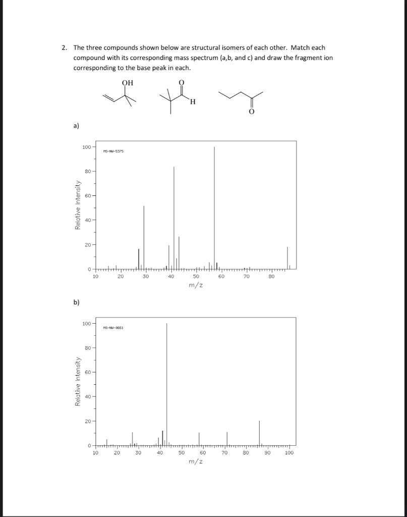 Solved CHM 202 - Mass Spectrometry Problems (with some IR) | Chegg.com