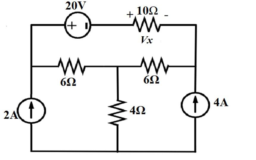 Solved Calculate the voltage Vx across the 10Ω resistor. | Chegg.com