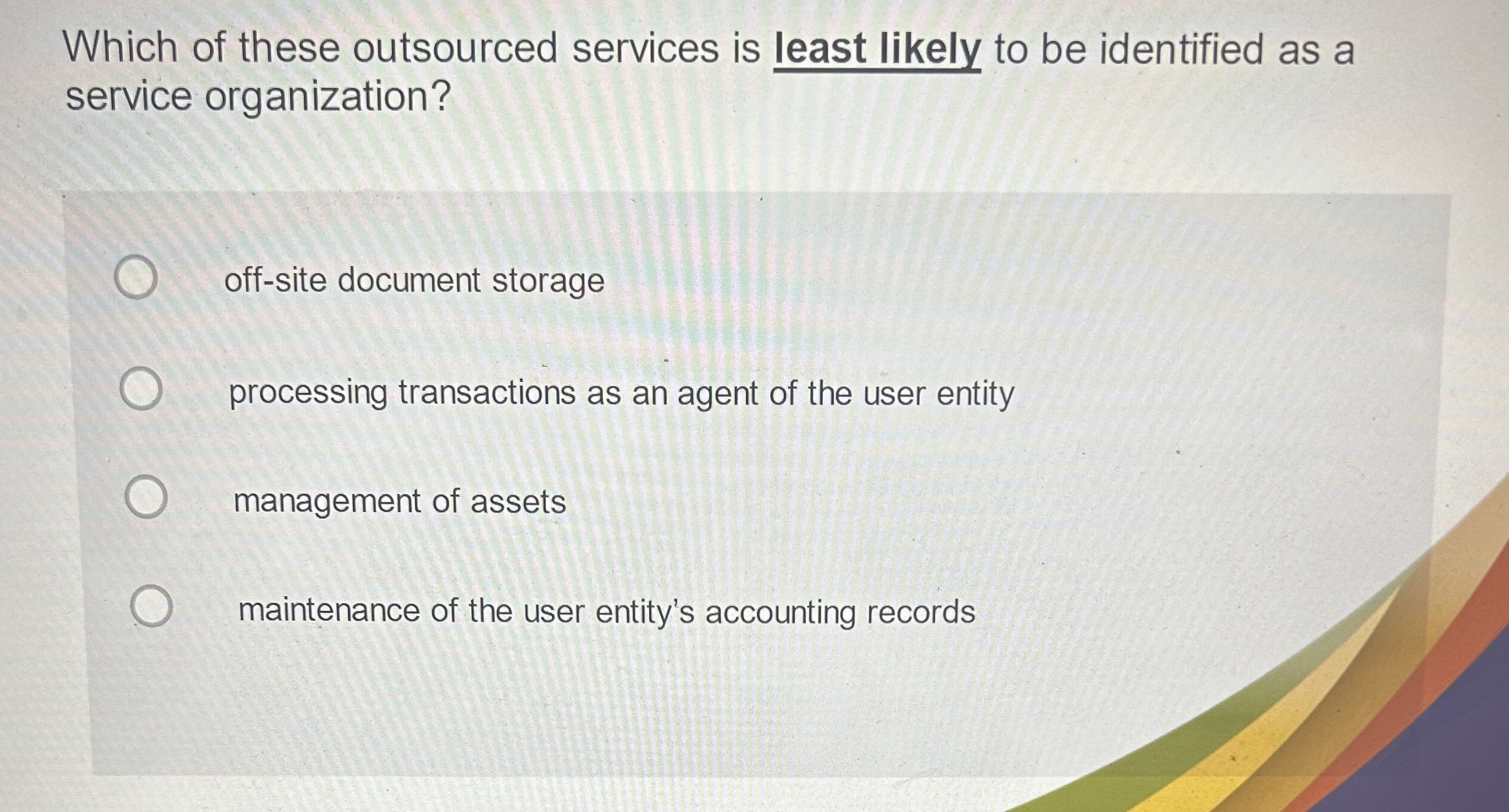 Solved Which of these best describes a subservice | Chegg.com