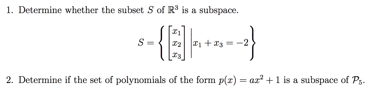 Solved 1. Determine whether the subset S of R3 is a | Chegg.com