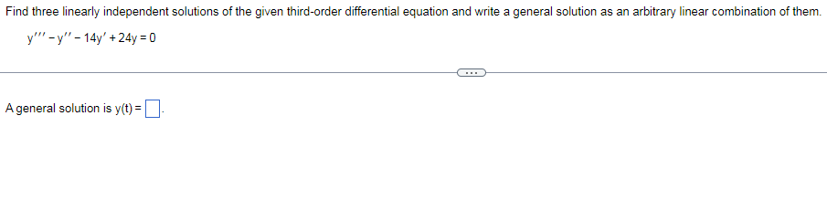 Solved Find three linearly independent solutions of the | Chegg.com