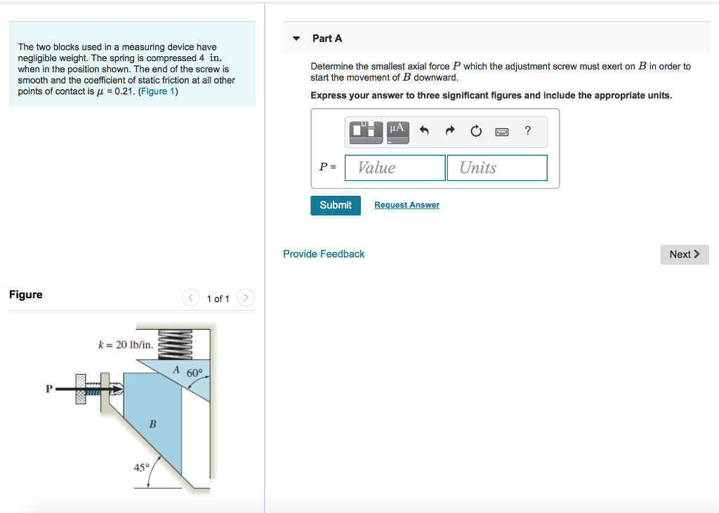 Solved Part A The two blocks used in a measuring device have | Chegg.com