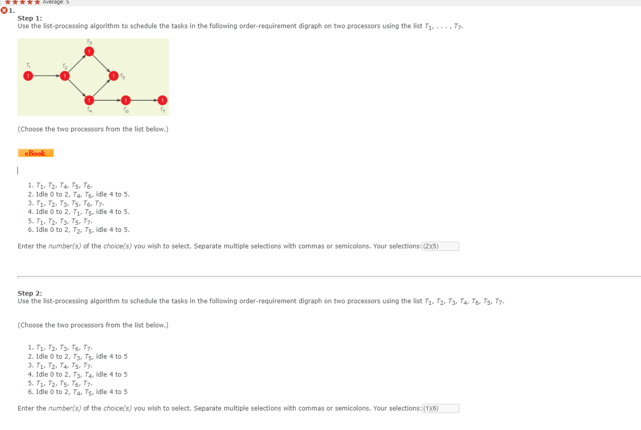 Solved Step 1: Use the list-processing algorithm to schedule | Chegg.com