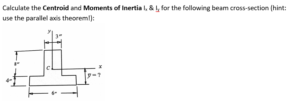Solved Calculate the Centroid and Moments of Inertia I& yfor | Chegg.com