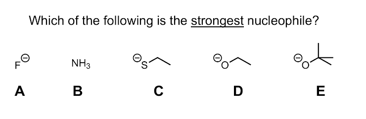 Nucleophile Strength