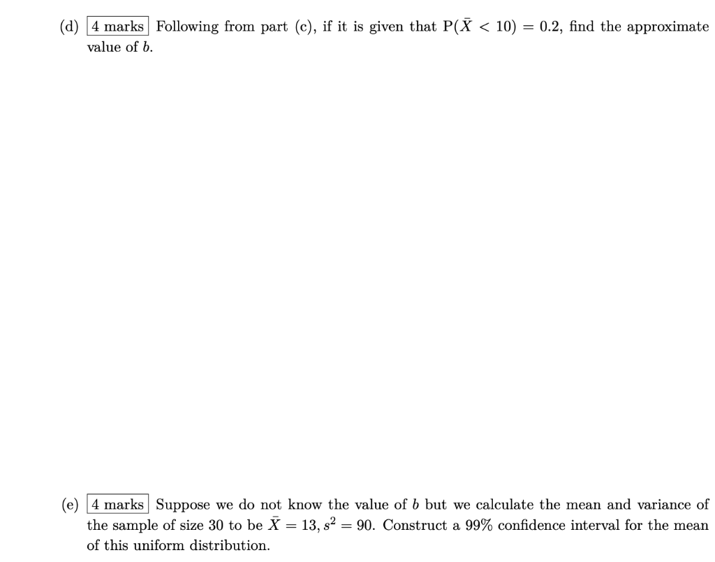 Solved The random variable X follows a uniform distribution | Chegg.com
