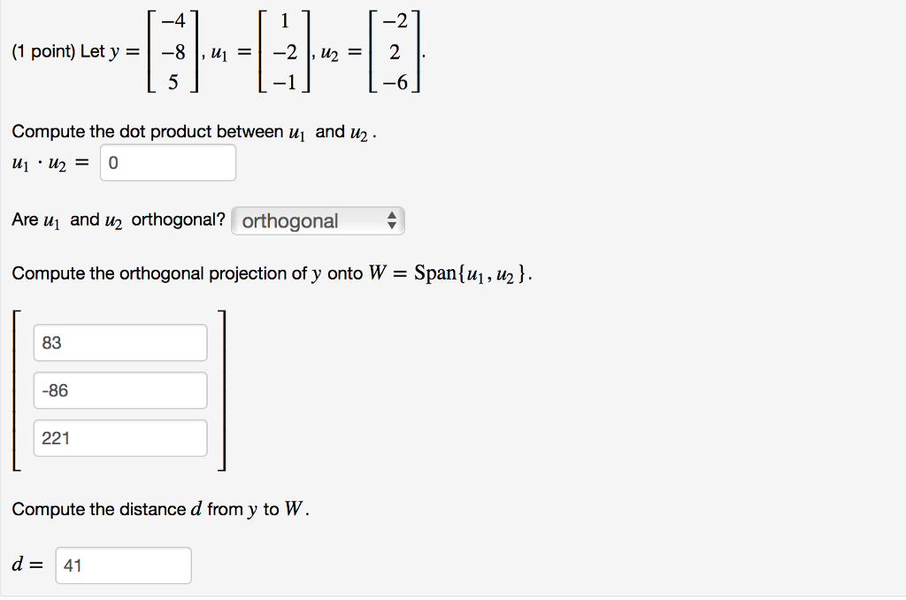 Solved How do we find the orthogonal projection of Y onto | Chegg.com