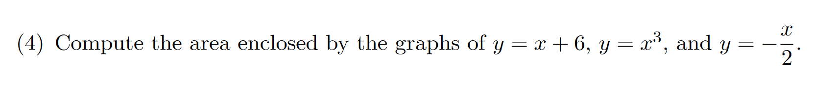Solved (4) Compute the area enclosed by the graphs of | Chegg.com