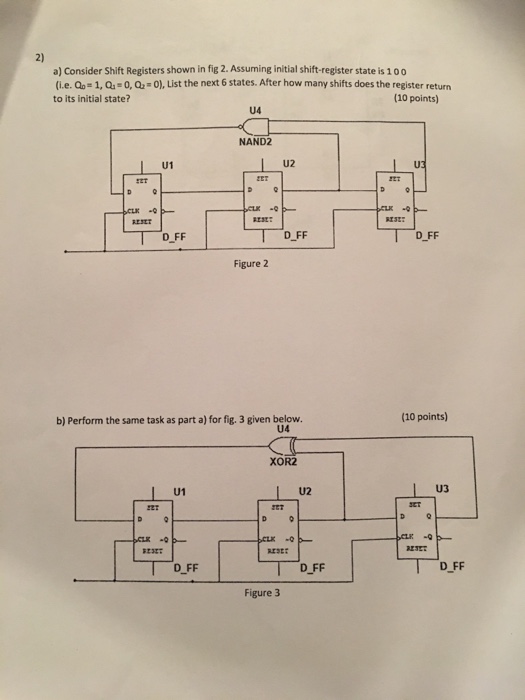 Solved a) Consider Shift Registers shown in fig 2. Assuming | Chegg.com