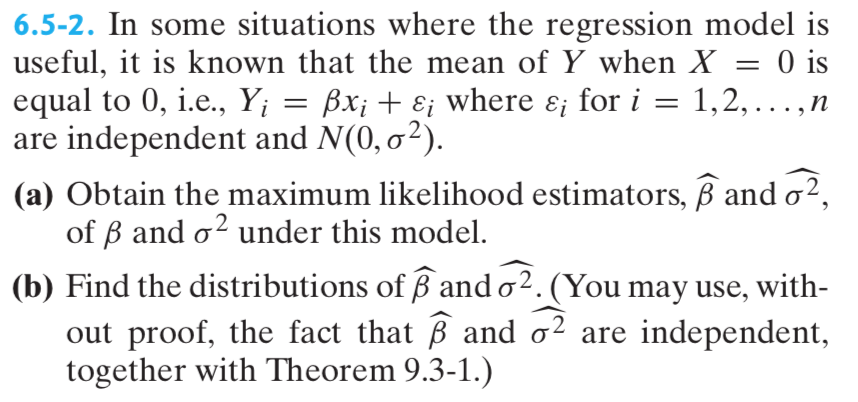 Solved 6.5-2. In some situations where the regression model | Chegg.com