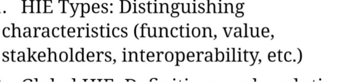 HIE Types: Distinguishing characteristics (function, | Chegg.com