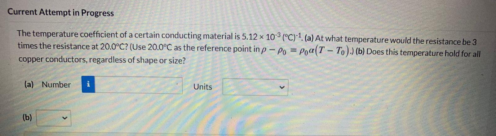 Solved Current Attempt in Progress The temperature | Chegg.com