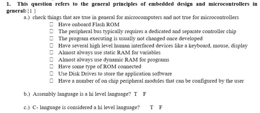 Solved 1. This question refers to the general principles of | Chegg.com ...