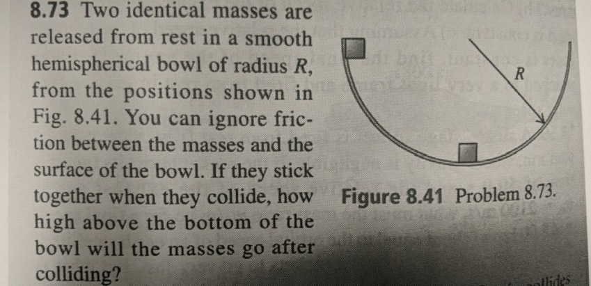 Solved 8.73 Two identical masses are released from rest in a | Chegg.com