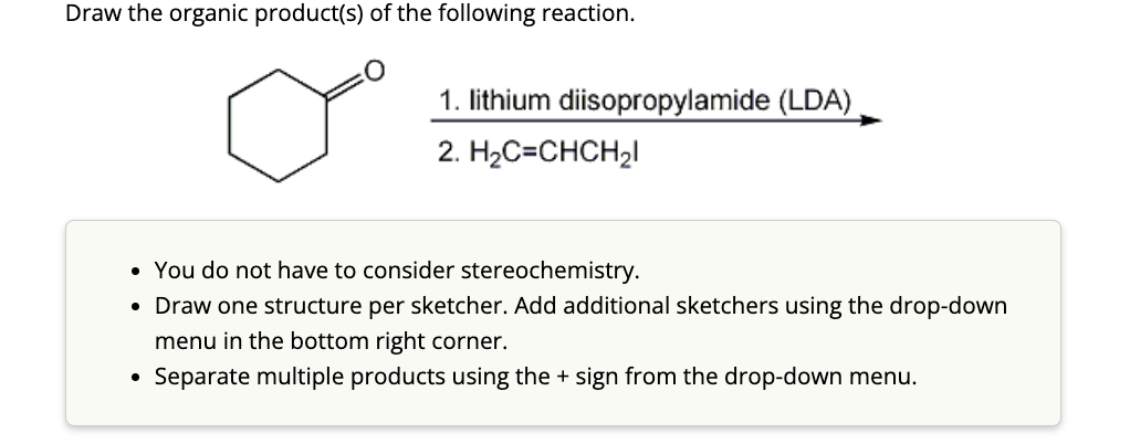 Solved Draw the organic product(s) of the following | Chegg.com