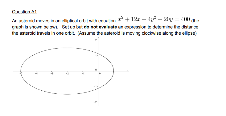 Solved Question A1 An asteroid moves in an elliptical orbit | Chegg.com