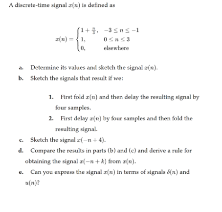 Solved A discrete-time signal x(n) is defined as | Chegg.com