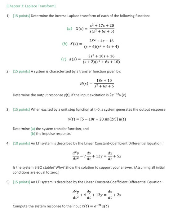 Solved Determine the Inverse Laplace transform of each of | Chegg.com