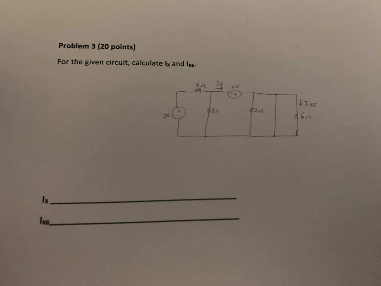 Solved Problem 3 (20 points) For the given circuit, | Chegg.com