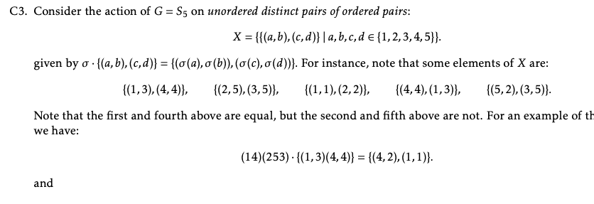 3. Consider the action of G=S5 on unordered distinct | Chegg.com