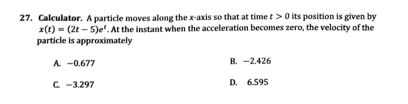 Solved 7. Calculator. A particle moves along the x-axis so | Chegg.com