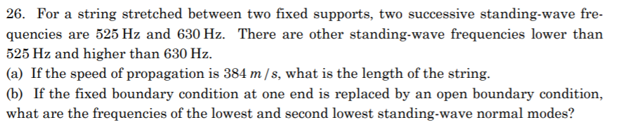 Solved 26. For a string stretched between two fixed | Chegg.com