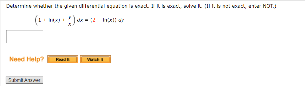 Solved Determine Whether The Given Differential Equation Is