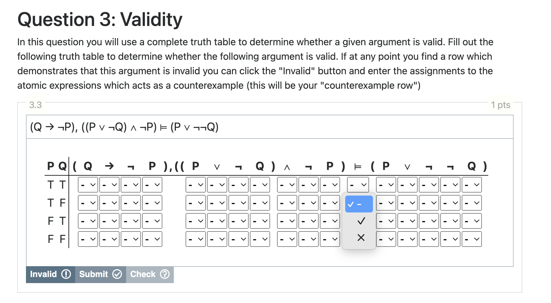 Question 3: Validity In this question you will use a | Chegg.com