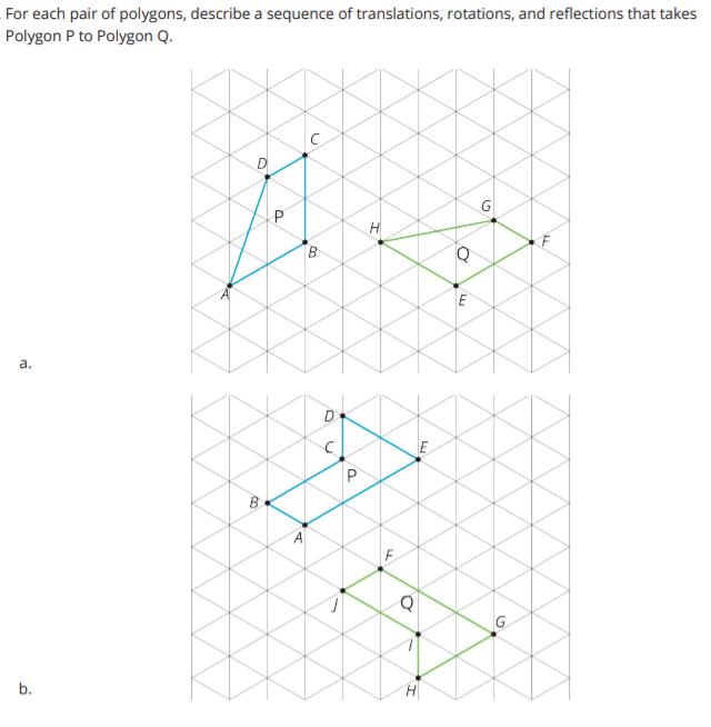 Solved For each pair of polygons, describe a sequence of | Chegg.com
