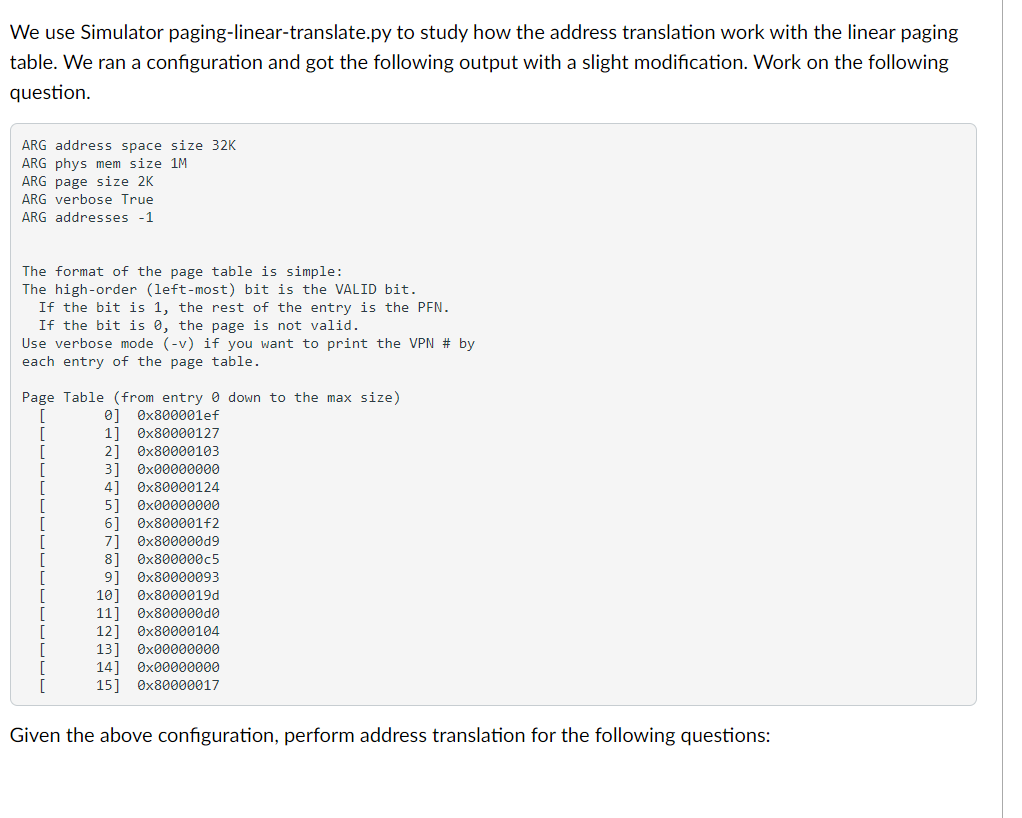 Solved For Virtual Address 0x000054c5 (hexadecimal), if it | Chegg.com