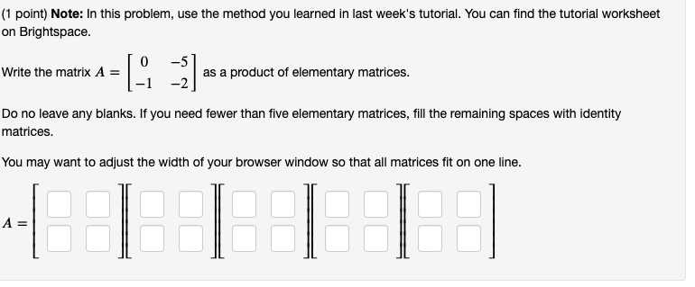 Solved (1 point) Note: In this problem, use the method you | Chegg.com