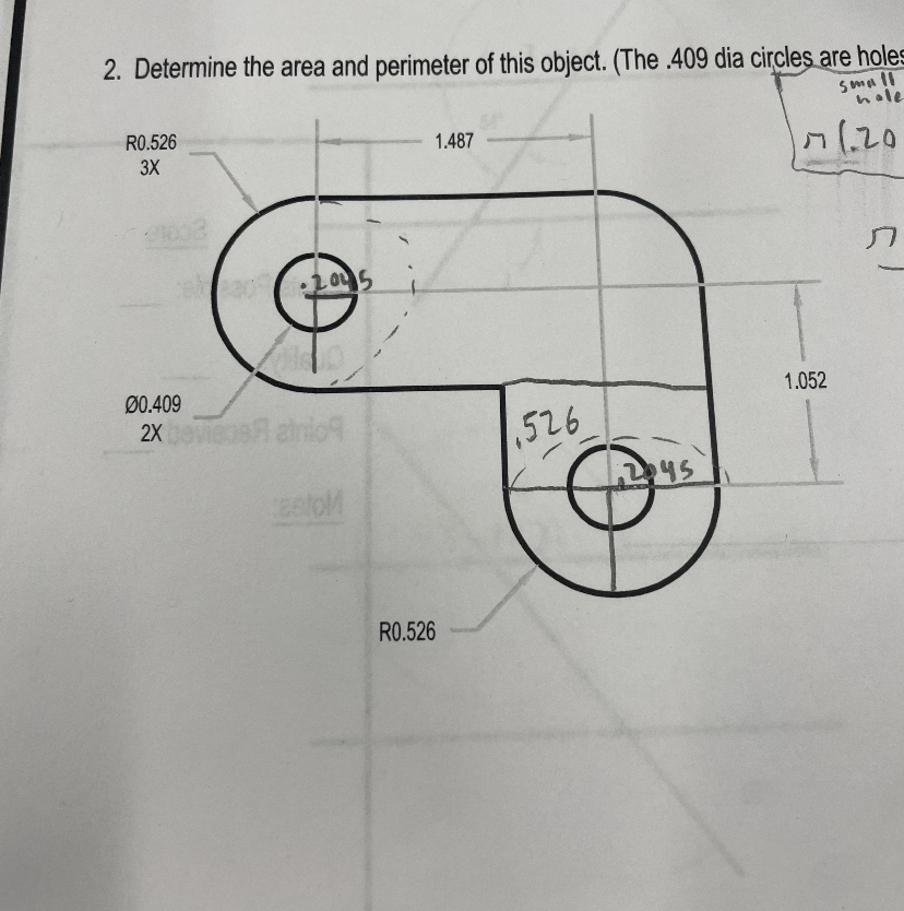 Determine the area and perimeter the diameter of this | Chegg.com