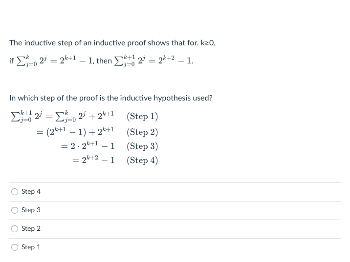 Solved The inductive step of an inductive proof shows that | Chegg.com Solved The inductive step of an inductive proof shows that | Chegg.com