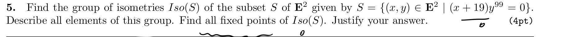 Solved 5. Find the group of isometries Iso(S) of the subset | Chegg.com