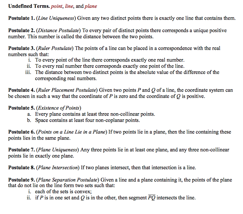 Unique Plane Postulate Geometry